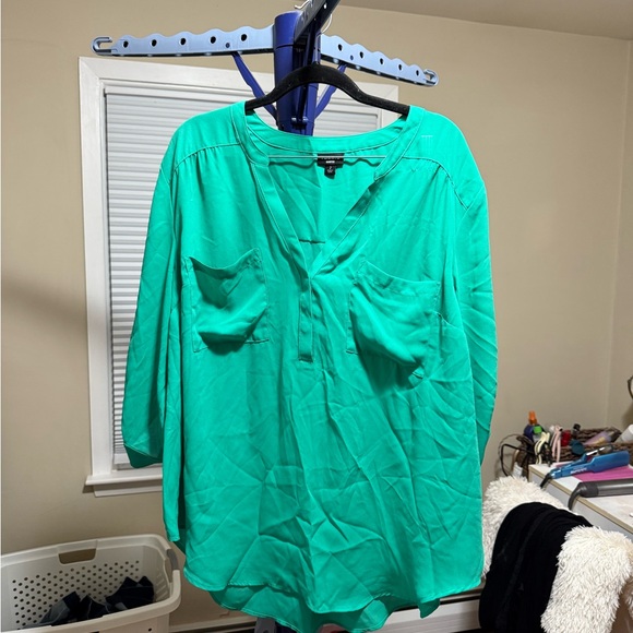 torrid | Tops | Torrid Size 2 Green Harper Blouse | Poshmark